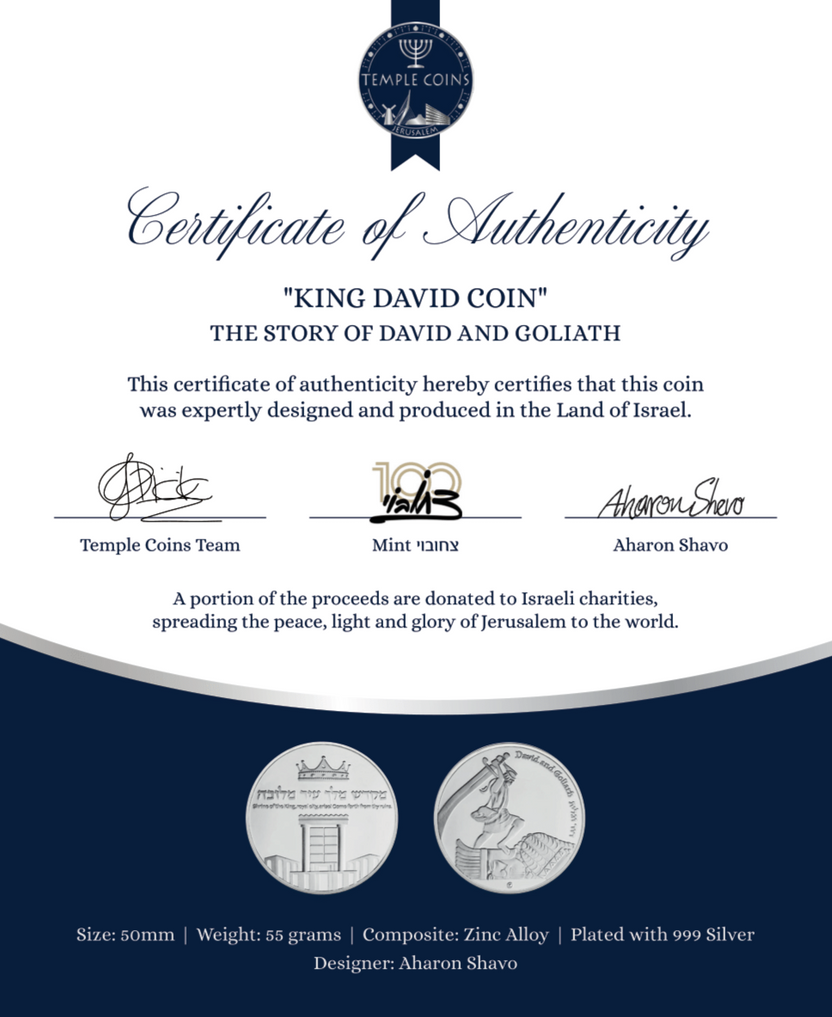 King David's Victory: Commemorative Temple Coin